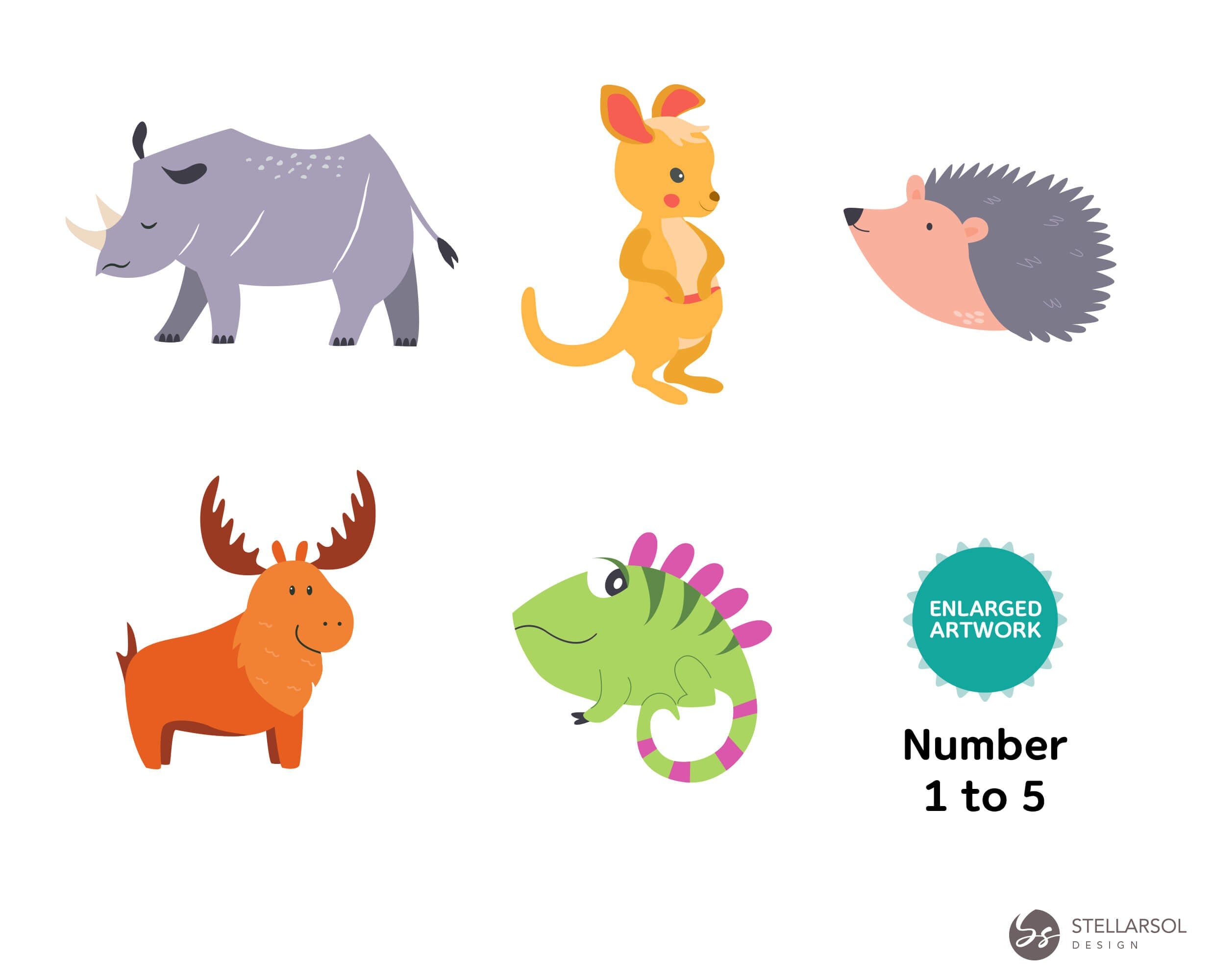 Printable Animal Number Flashcards – Stellarsol® Creative Learning